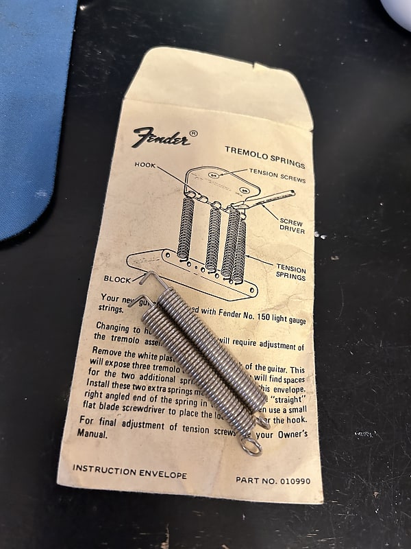 Fender Stratocaster Tremolo Springs with instruction envelope | Reverb