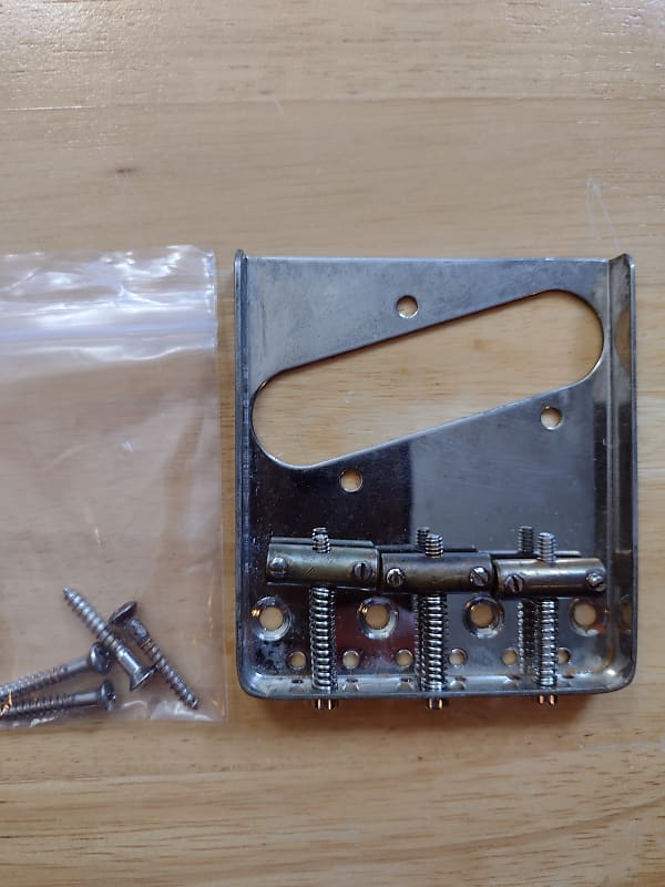 Left-Handed Telecaster Bridge w/Brass Saddles, Heavy Relic / | Reverb