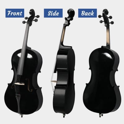 Glarry GC101 4/4 Full-Size Acoustic Cello - Black | Reverb