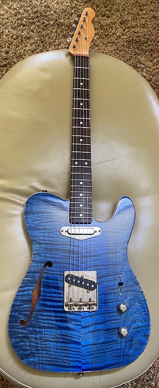 Custom Thinline Telecaster - Flame Maple Top Trans Blue Nitro | Reverb