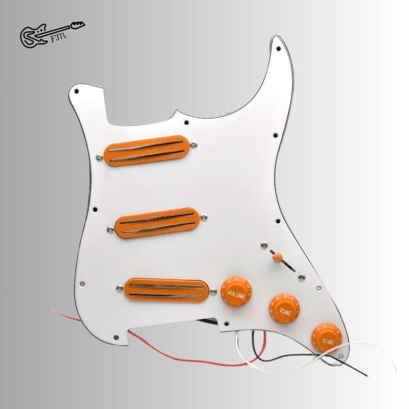 White and Orange Prewired 3 9K Mini Humbuckers Strat Style | Reverb UK