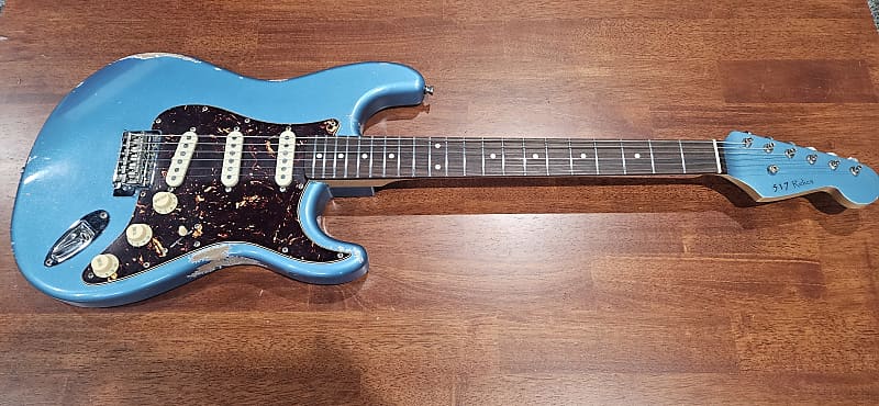 Relic Vintage Pelham Blue Strat style guitar | Reverb