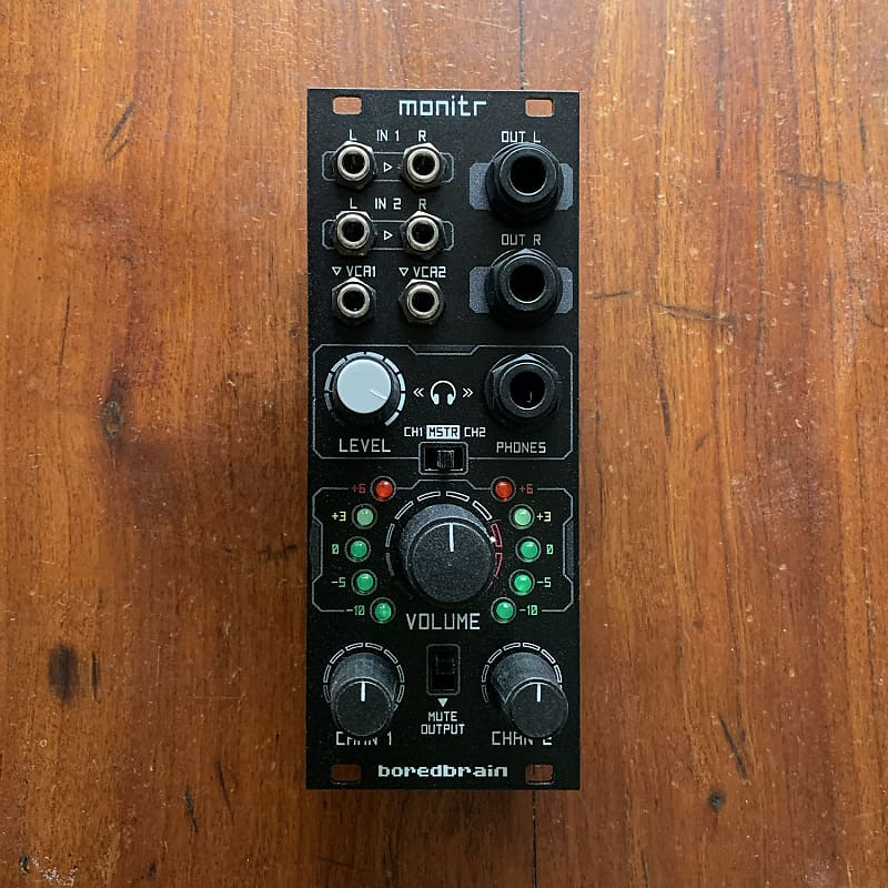 Boredbrain Music Monitr - Black Stereo Output Module Eurorack | Reverb