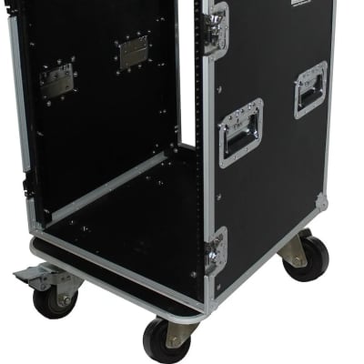 16U Rack x 10U Top Mixer DJ Combo Flight Case w/Laptop Shelf | Reverb