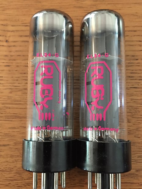 Ruby Tubes EL34-G NOS Matched Pair - Dimples - Made In | Reverb
