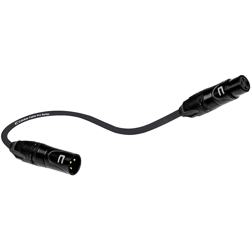 Dmx Patch Cable 3-Pin Xlr Male To Female - 2 Feet Black - 120 | Reverb