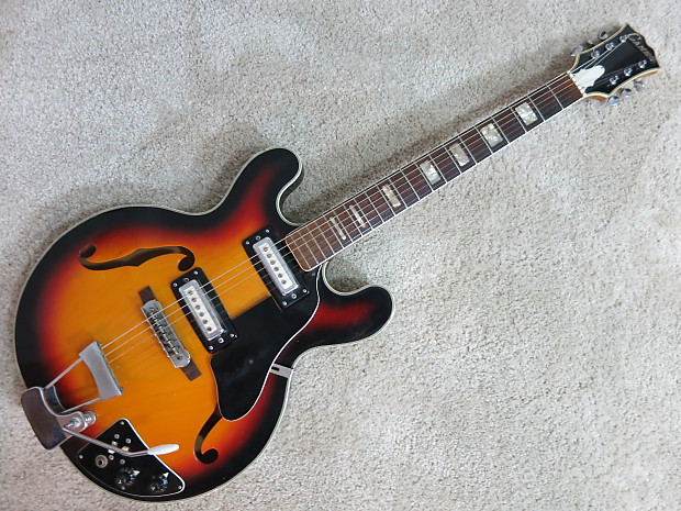 Vintage 1960s Teisco Cameo 335 Sunburst Electric Guitar | Reverb UK