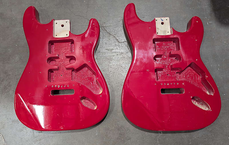 Pair (2) Strat Style 2025 Red laminate bodies | Reverb