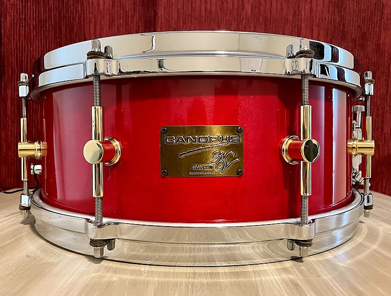 Canopus NV60-M1 14x5.5 Maple Snare Drum - Red Wood Stain | Reverb