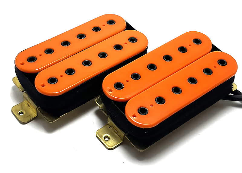 Dragonfire Power Hex Pickup Set ~ Orange with Black Hex Pole | Reverb