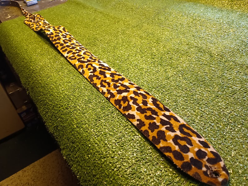Faux Leopard Skin guitar strap 50" adjustable 2.5" wide - | Reverb