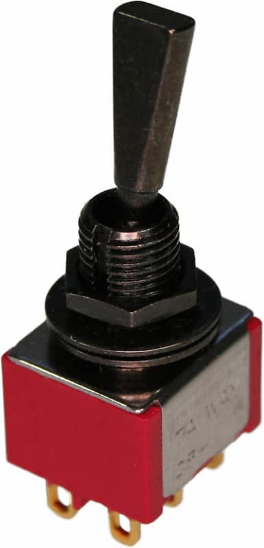 MINI TOGGLE SWITCH BLACK ON-ON FLAT LEVER PHASE SWITCHING | Reverb UK
