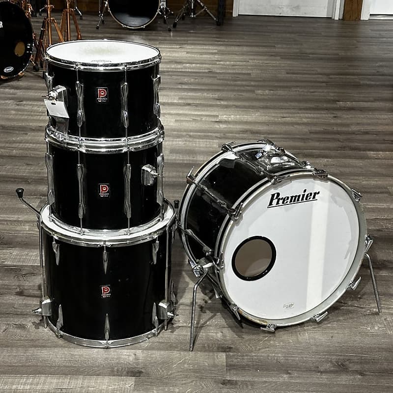 Used Vintage Premier 4pc Drum Set Black - Fair | Reverb