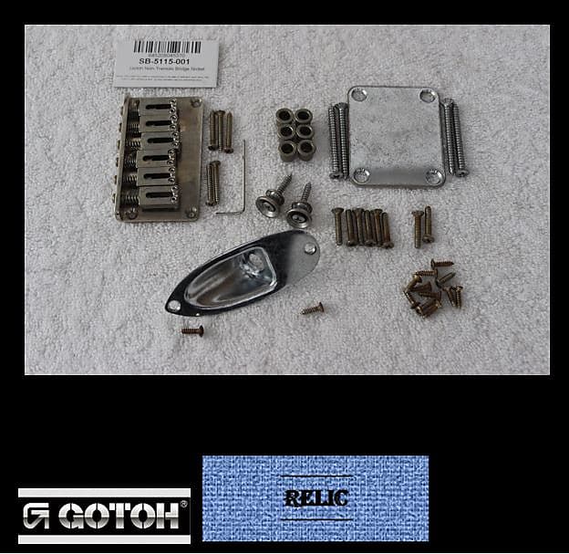 Gotoh Aged/Relic Nickel Hardtail Stratocaster Body Hardware | Reverb