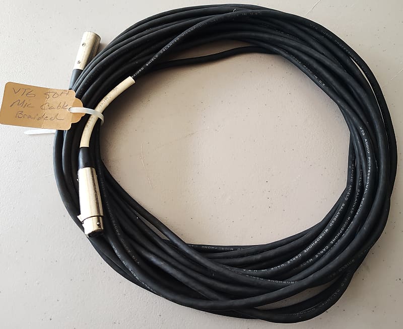 VTG 50ft XLR Mic Cable Braided | Reverb