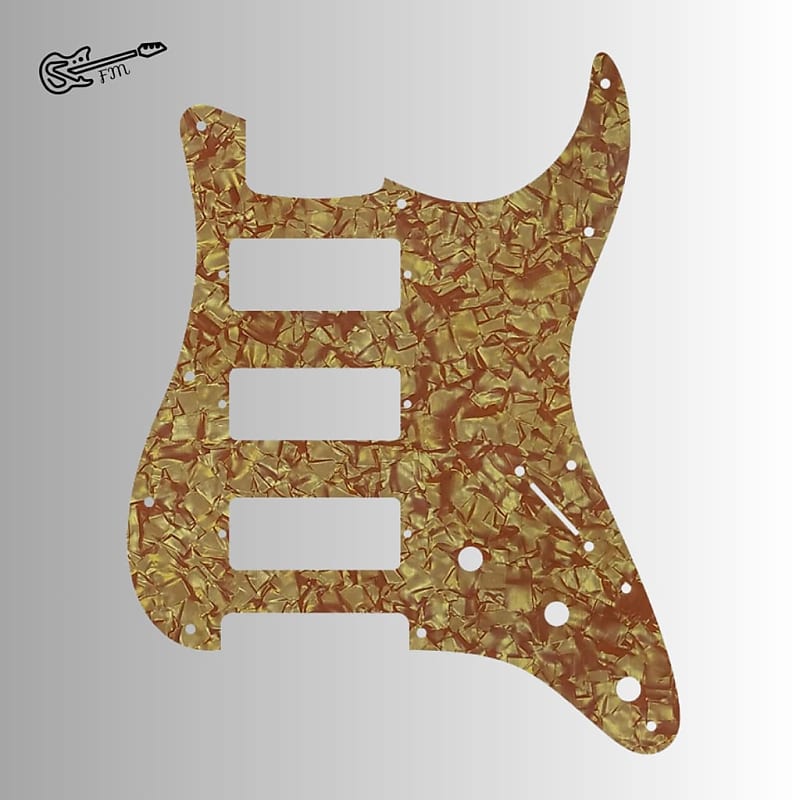 4 Ply Bronze Pearl Strat Minihumbuckers HHH Pickguard | Reverb UK