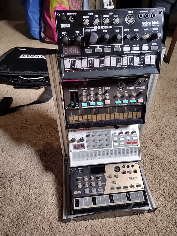Korg Volca Collection with Stand, Case, Power, Midi & Audio | Reverb