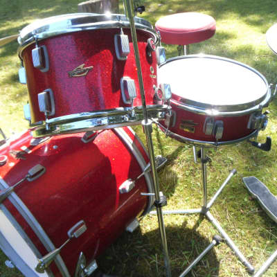 Vintage Trixon Luxus Drum Set incl. Snare 1966 - Red Sparkle | Reverb