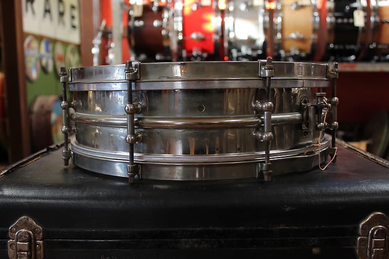 1920s Ludwig 4x14 Nickel Over Brass Dance Model Snare Drum | Reverb