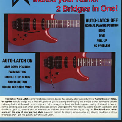 1980s Kahler Auto Latch System OEM factory pack (Black Bar) | Reverb