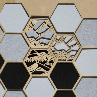 Acoust-Hex - Wood Hexagon Sound Diffuser Acoustic Wall Panel | Reverb