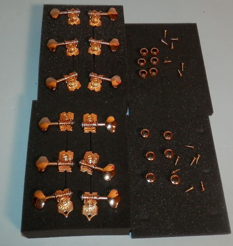 Gotoh SE701 Open Gear Gold Machine 12-String Set used with | Reverb