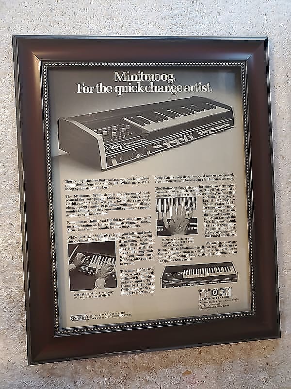 1976 Moog Synthesizers Promotional Ad Framed Moog Minitmoog | Reverb