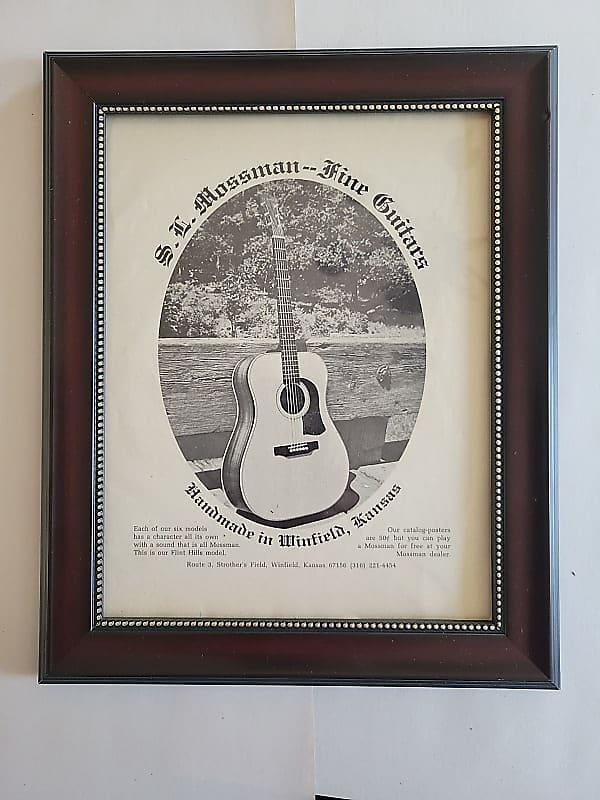 1974 Mossman Guitars Promotional Ad Framed Flint Hills Model | Reverb