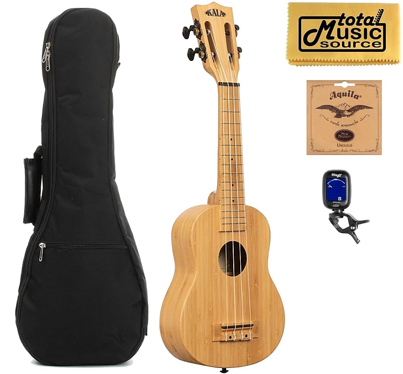 Kala KA-BMB-S All Solid Bamboo Soprano Ukulele, TMS Bundle, | Reverb