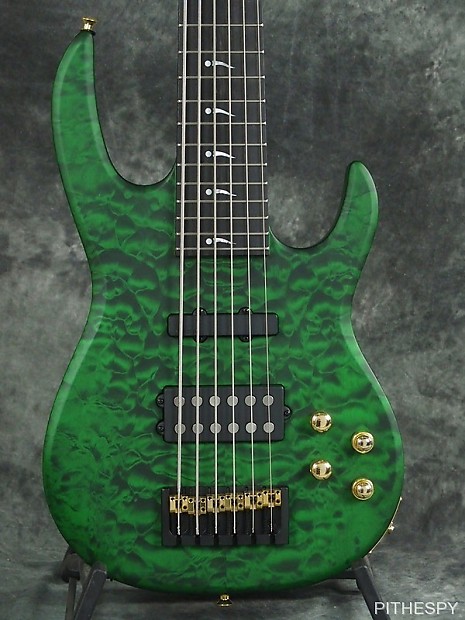 CARVIN LB76 SATIN GREEN QUILTED MAPLE 6 STRING BASS GUITAR & | Reverb