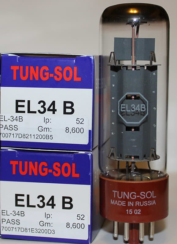 Factory Platinum Matched Pair Tung Sol EL34B / EL34 tubes, | Reverb
