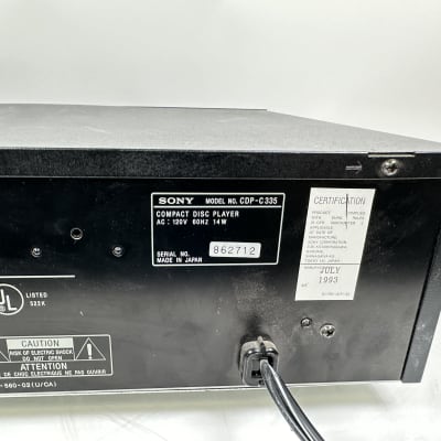 Sony CDP-C335 5 Disc Carousel CD Changer | Reverb