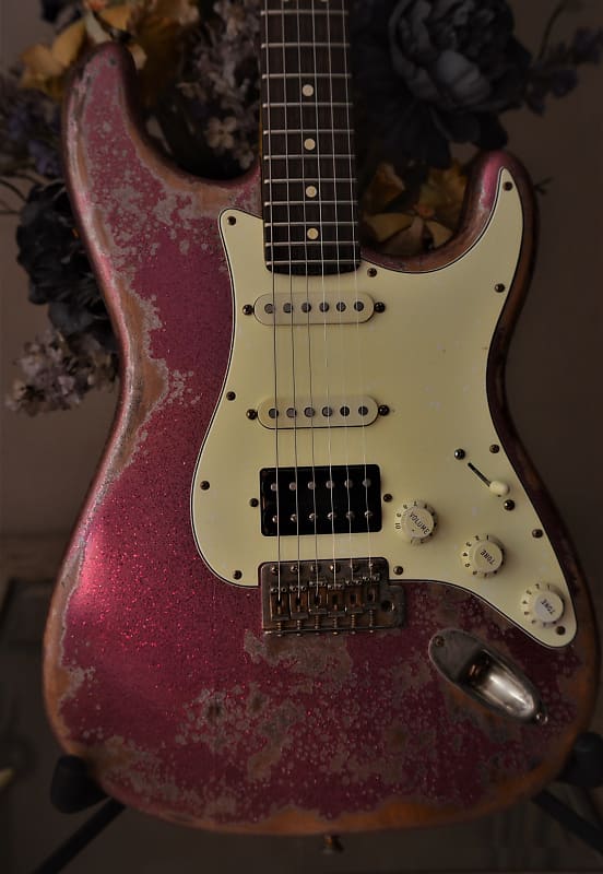 American Fender Stratocaster Heavy Relic Nitro Pink | Reverb