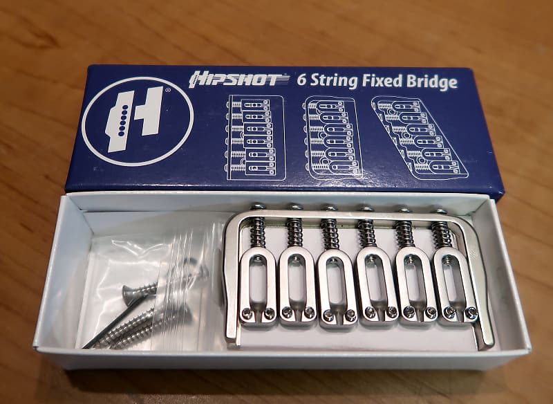 Hipshot Satin Nickel Fixed Hardtail Guitar Bridge • .125" | Reverb