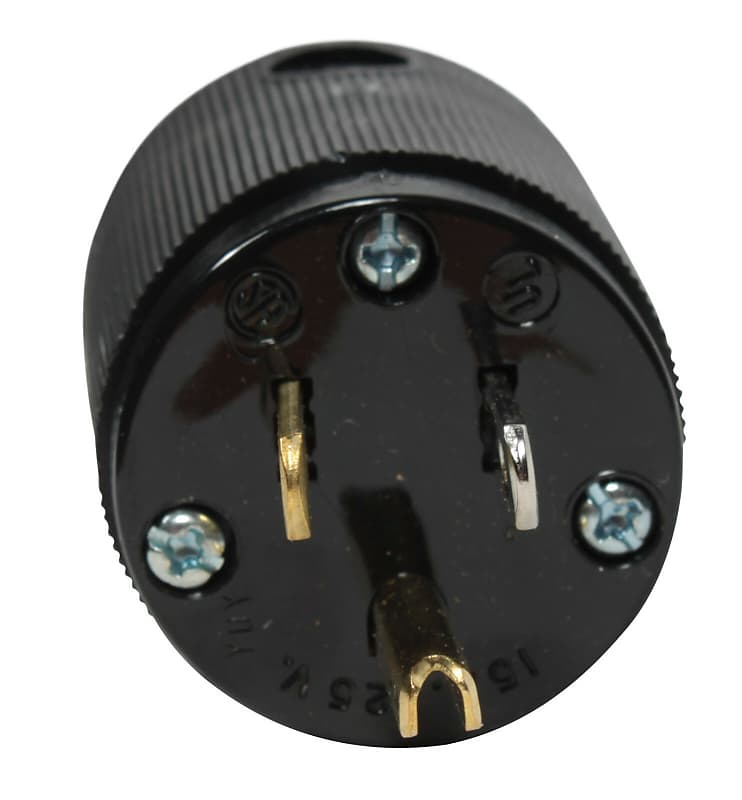 HUBBELL 6 Female 6 Male AC Edison Plugs 15 Amp Black Heavy | Reverb