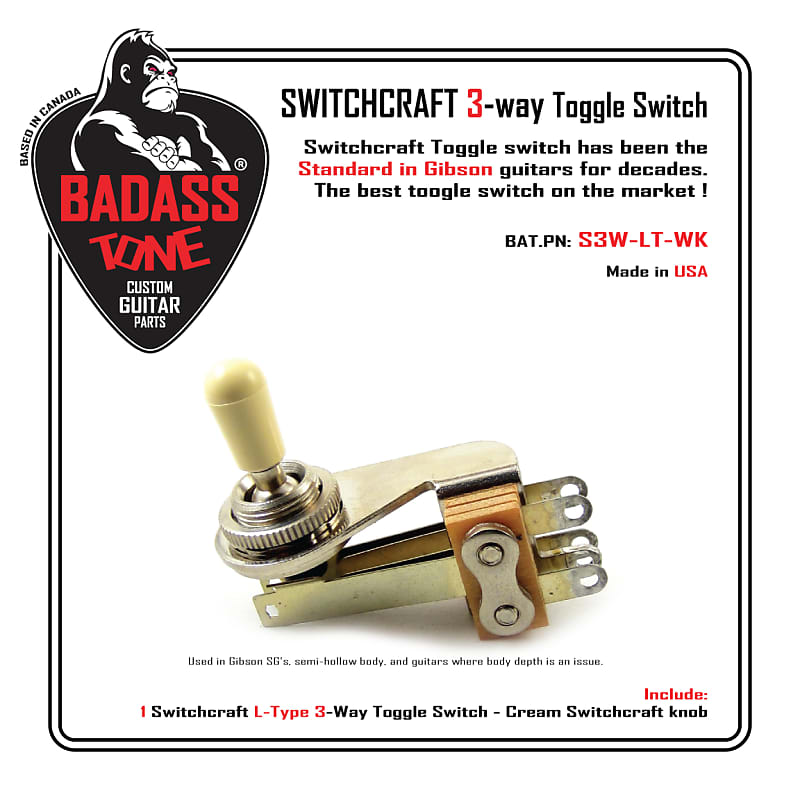 Switchcraft Right Angle L-Type 3-Way Toggle Switch - Genuine | Reverb