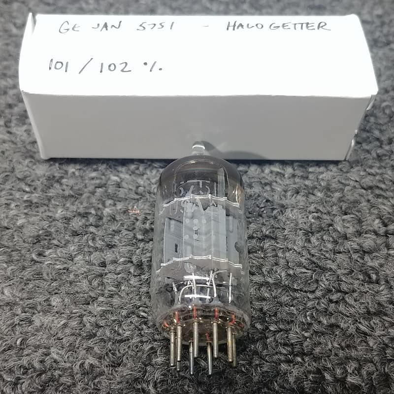 Vintage GE JAN 5751 Tube 101% 102% Grey Plate Halo Getter | Reverb