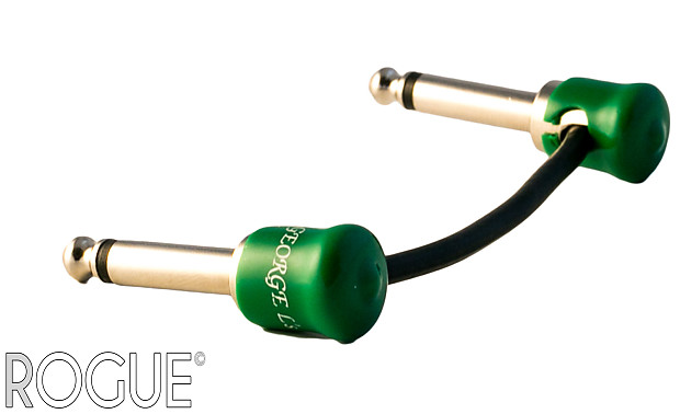 George L's Guitar Cable Pre-Made Nickel/Green/Black .155 3" | Reverb