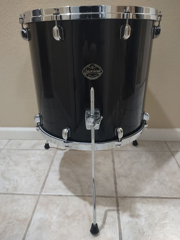 Tama Starclassic Maple MIJ 18" Floor Tom - Black Lacquer | Reverb