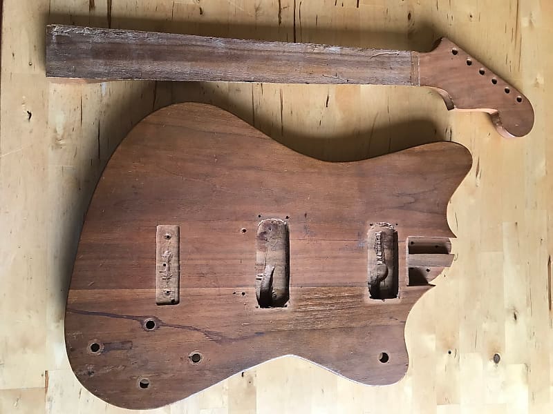 Homemade Walnut Offset Jazzmaster Copy 1962 - Walnut | Reverb
