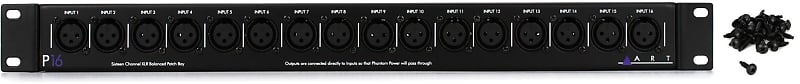 ART P16 16-channel XLR Balanced Patchbay Bundle with Middle | Reverb