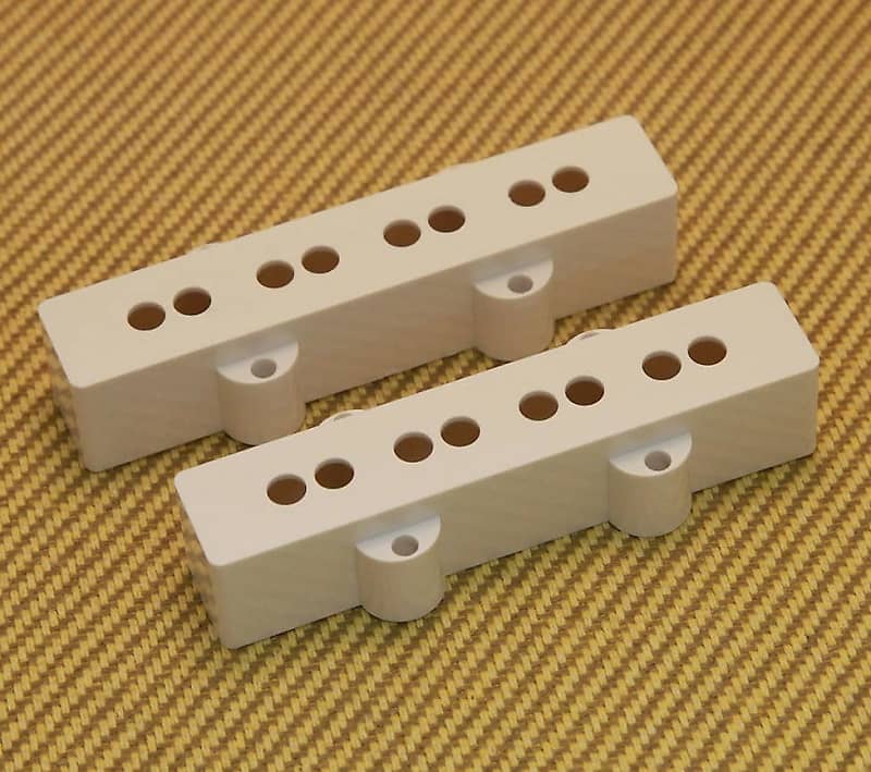 PCJB-W (2) White Jazz Bass Pickup Covers Set for Fender USA | Reverb