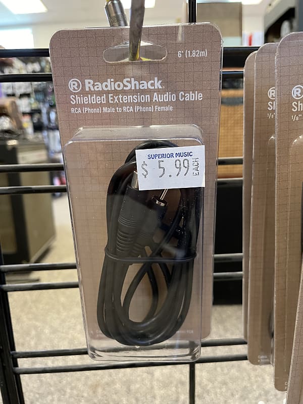 Radio Shack Shielded extension audio cable - RCA Male to | Reverb