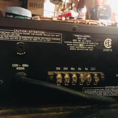 REALISTIC MPA-100 100 Watt PA Amplifier | Reverb