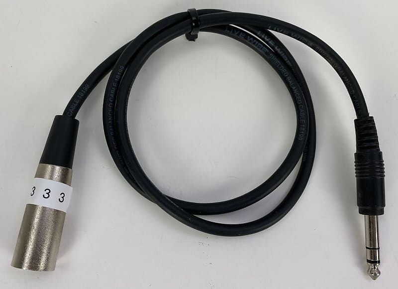 Live Wire 3ft XLR Male 3-Pin To TRS Male 1/4 Shielded | Reverb
