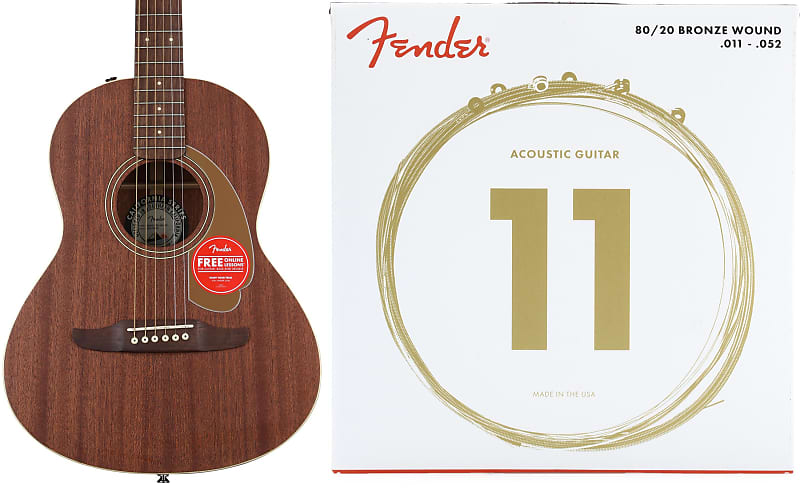 Fender Sonoran Mini Acoustic Guitar - All Mahogany Bundle | Reverb