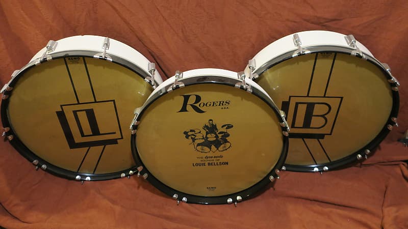 Rogers Louie Bellson Bass Drum Logo Heads 1960's - Remo | Reverb