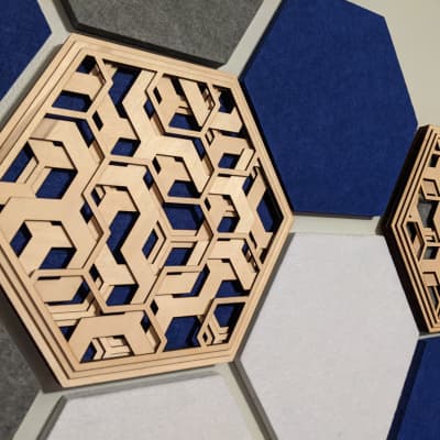 Acoust-Hex - Wood Hexagon Sound Diffuser Acoustic Wall Panel | Reverb
