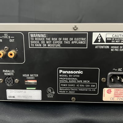Panasonic SV-3700 Professional DAT Recorder Player – with | Reverb