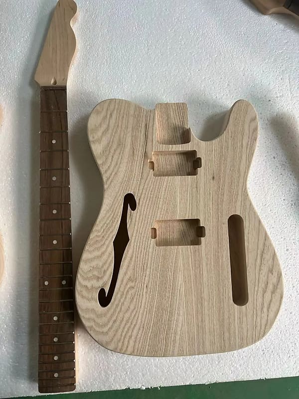 Unfinished Ash Wood Tele Style Guitar Body with Maple Neck | Reverb